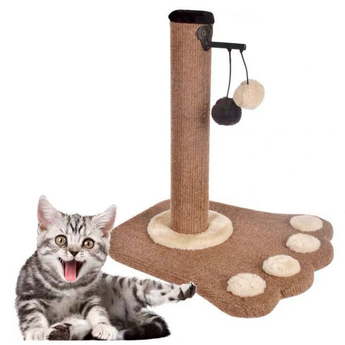 Scratcher Post - Brown Paw (41cm)